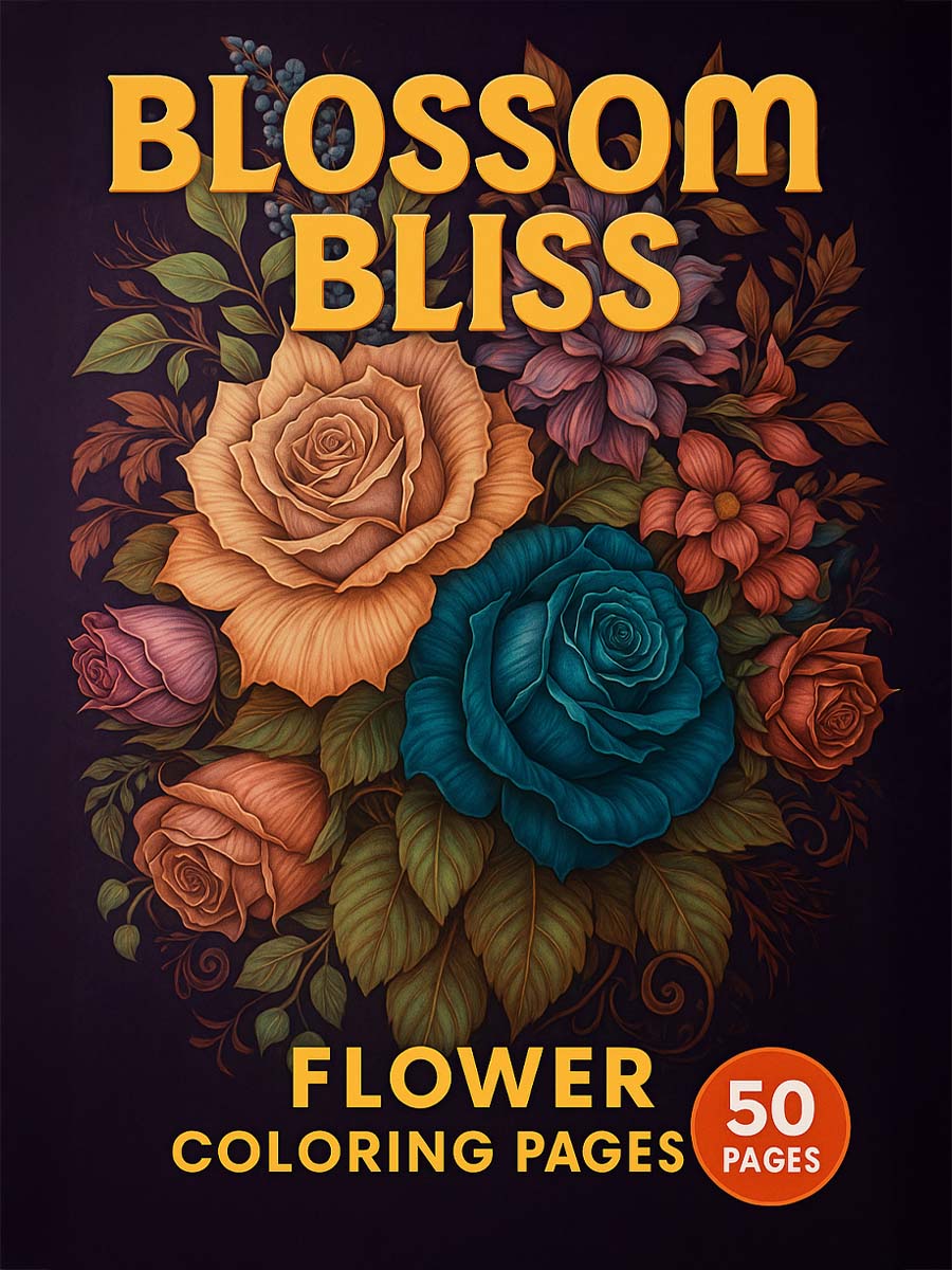 Blossom Bliss – 50 Flower Coloring Pages Vol. 2 | Colouring 4 Kids