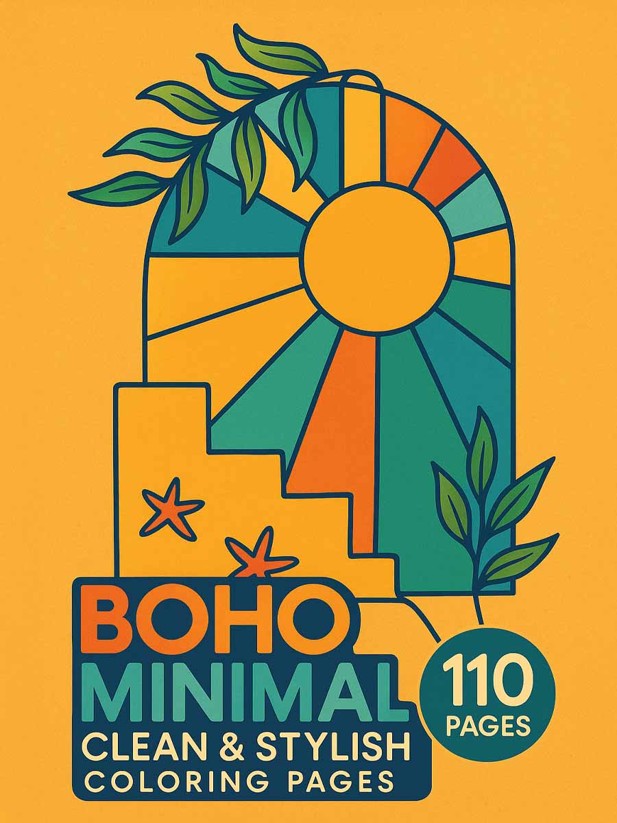 Boho Minimal – 110 Clean & Stylish Coloring Pages | Colouring 4 Kids