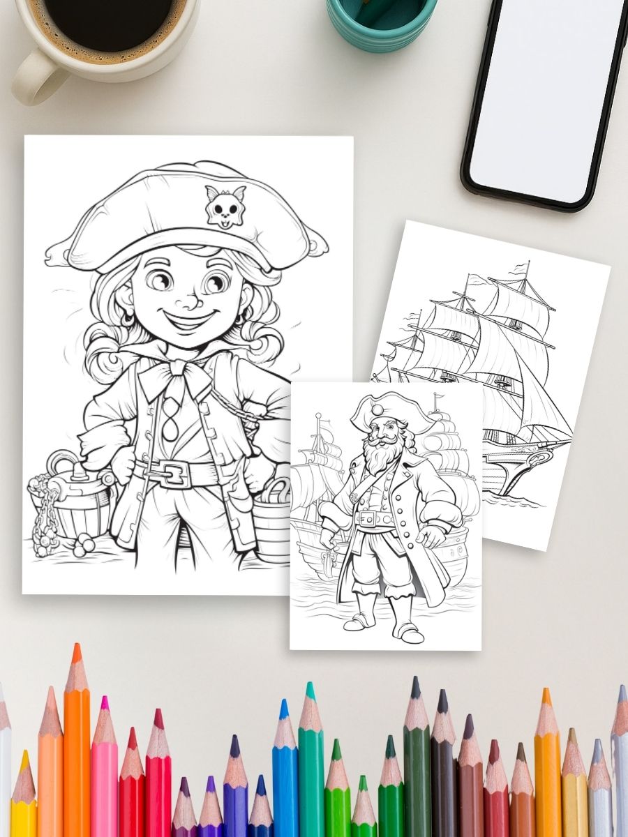 Pirates Ahoy! – 50 Swashbuckling Coloring Pages | Colouring 4 Kids