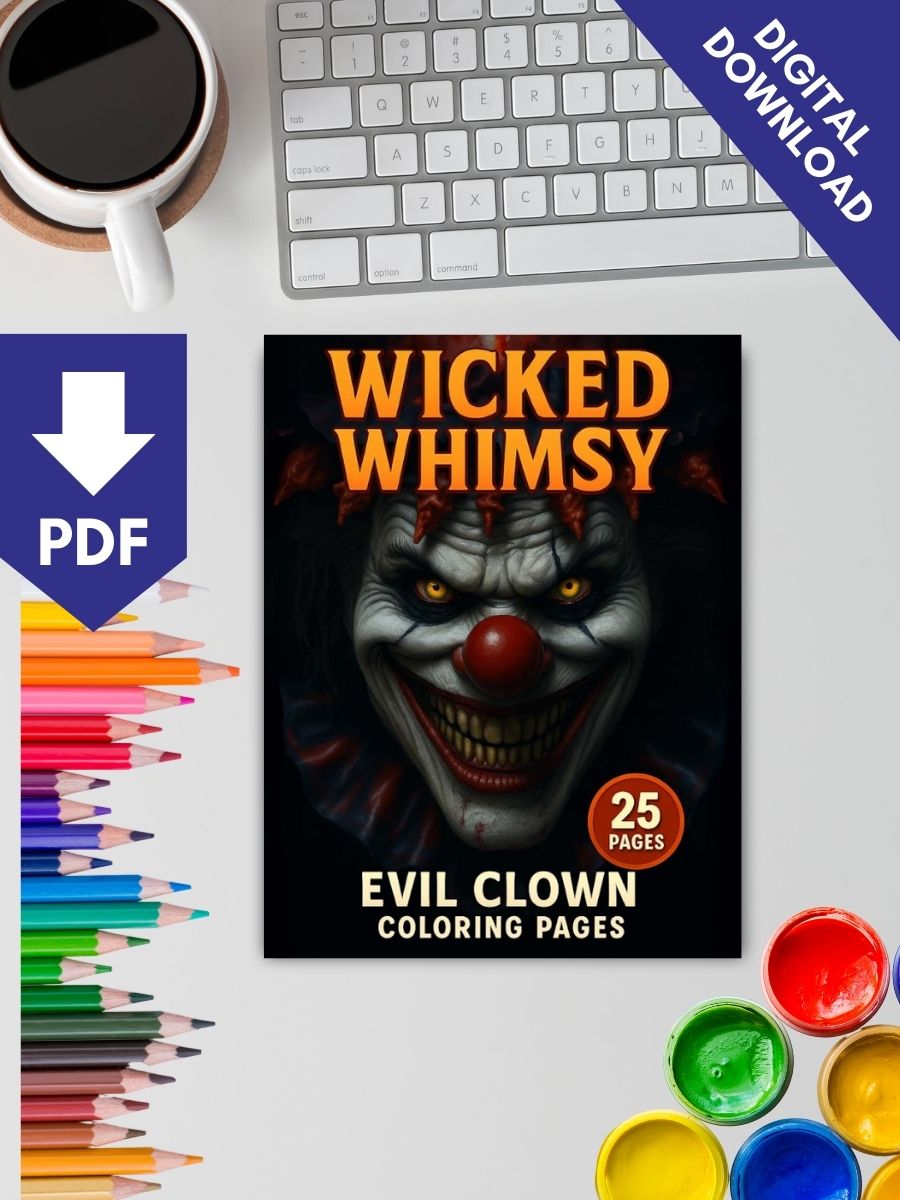 Wicked Whimsy – 25 Evil Clown Coloring Pages | Colouring 4 Kids