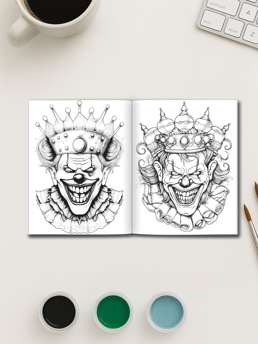 Wicked Whimsy – 25 Evil Clown Coloring Pages | Colouring 4 Kids